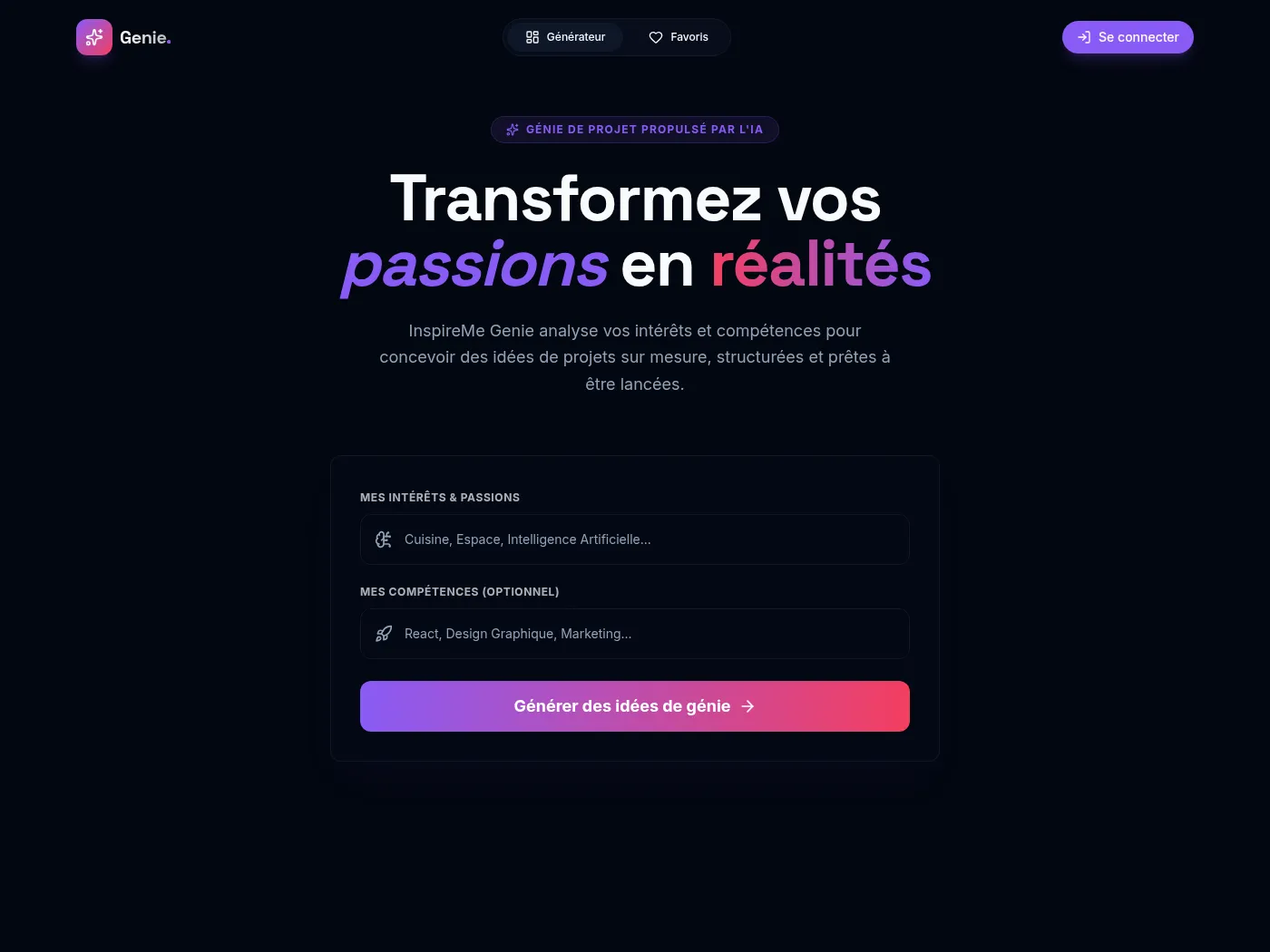 InspireMe Project Genie