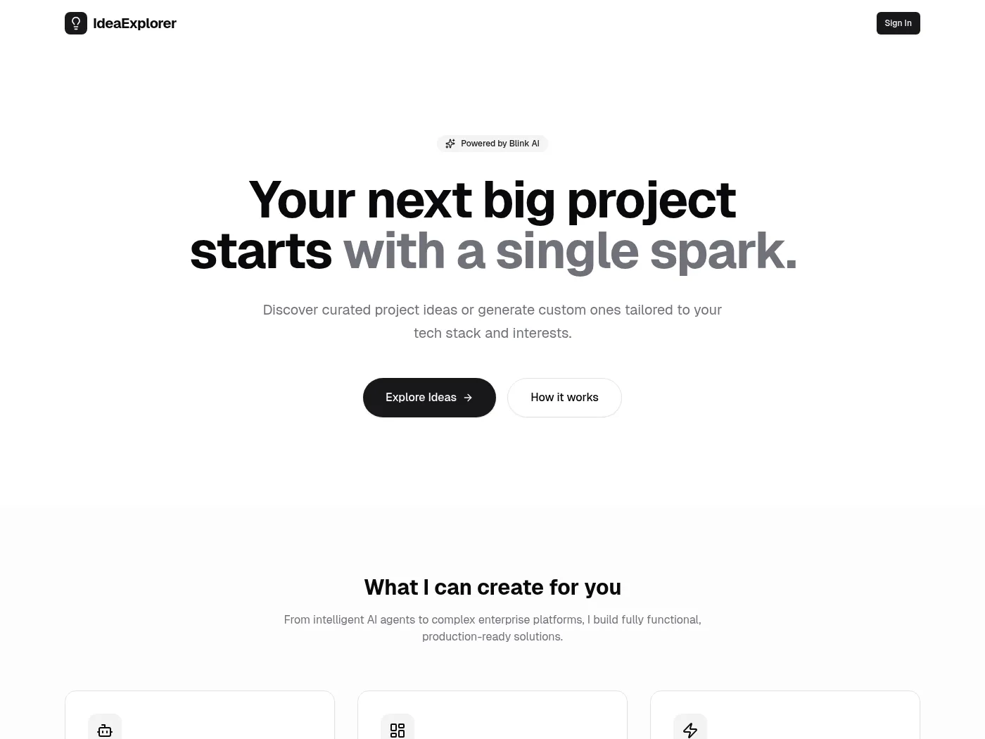 Project Ideas Explorer