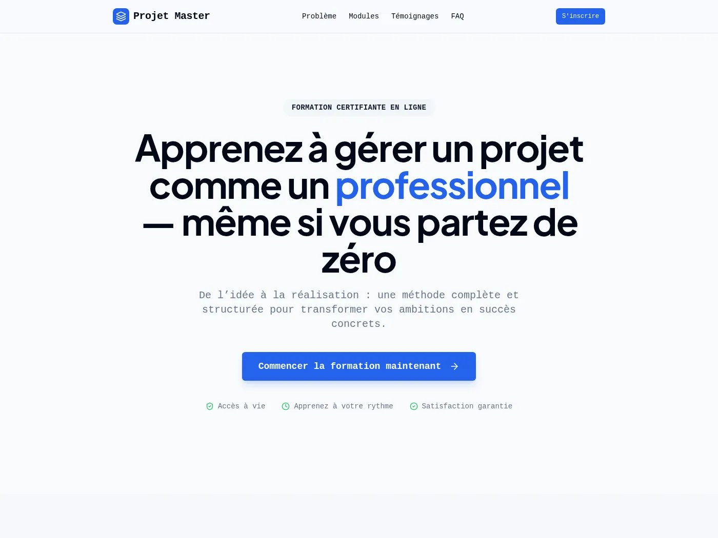 Projet Master Landing Page