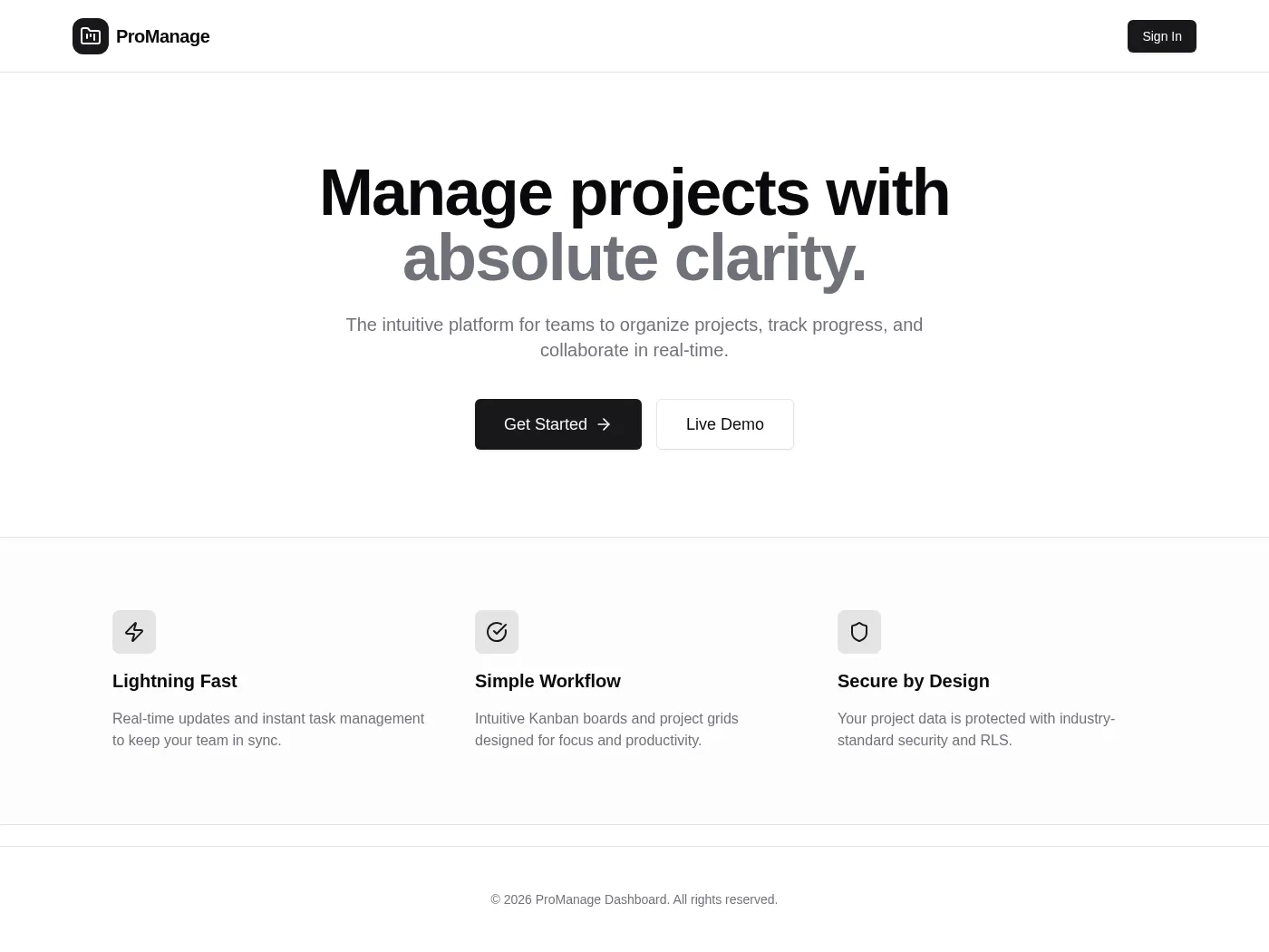 ProManage Dashboard