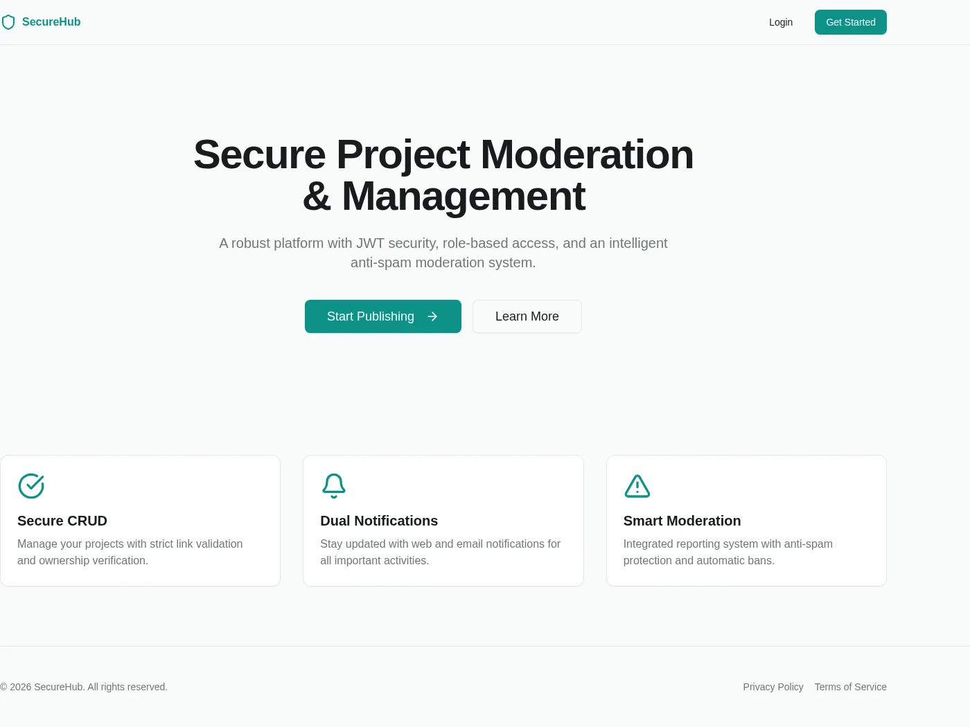 Secure Project Moderation Hub