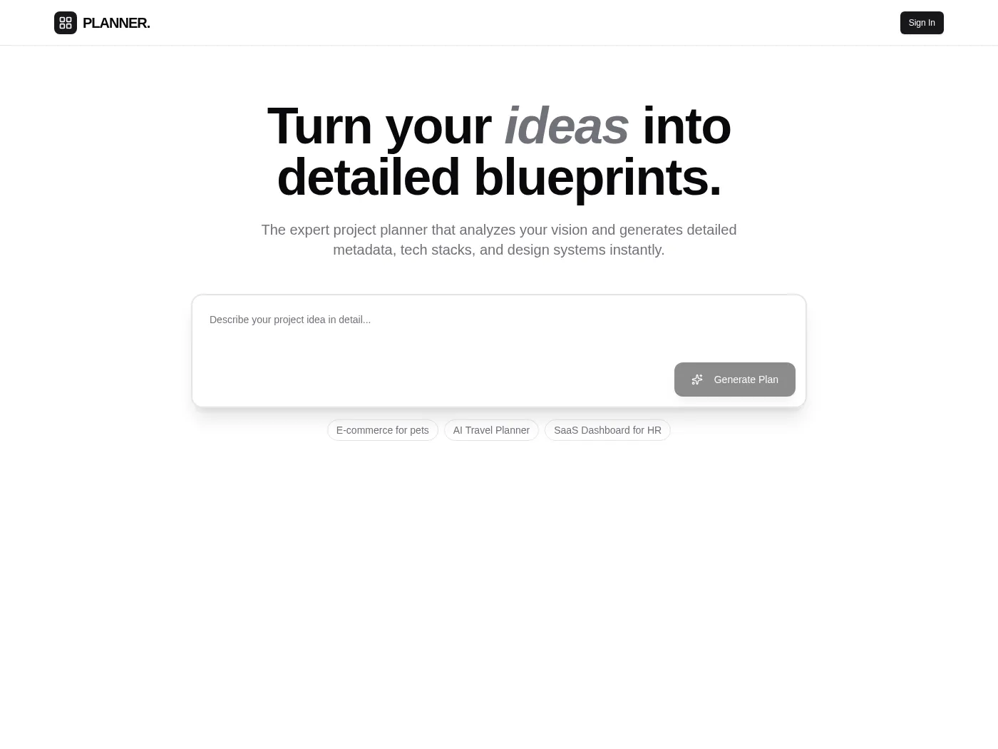 Project Planner Demo