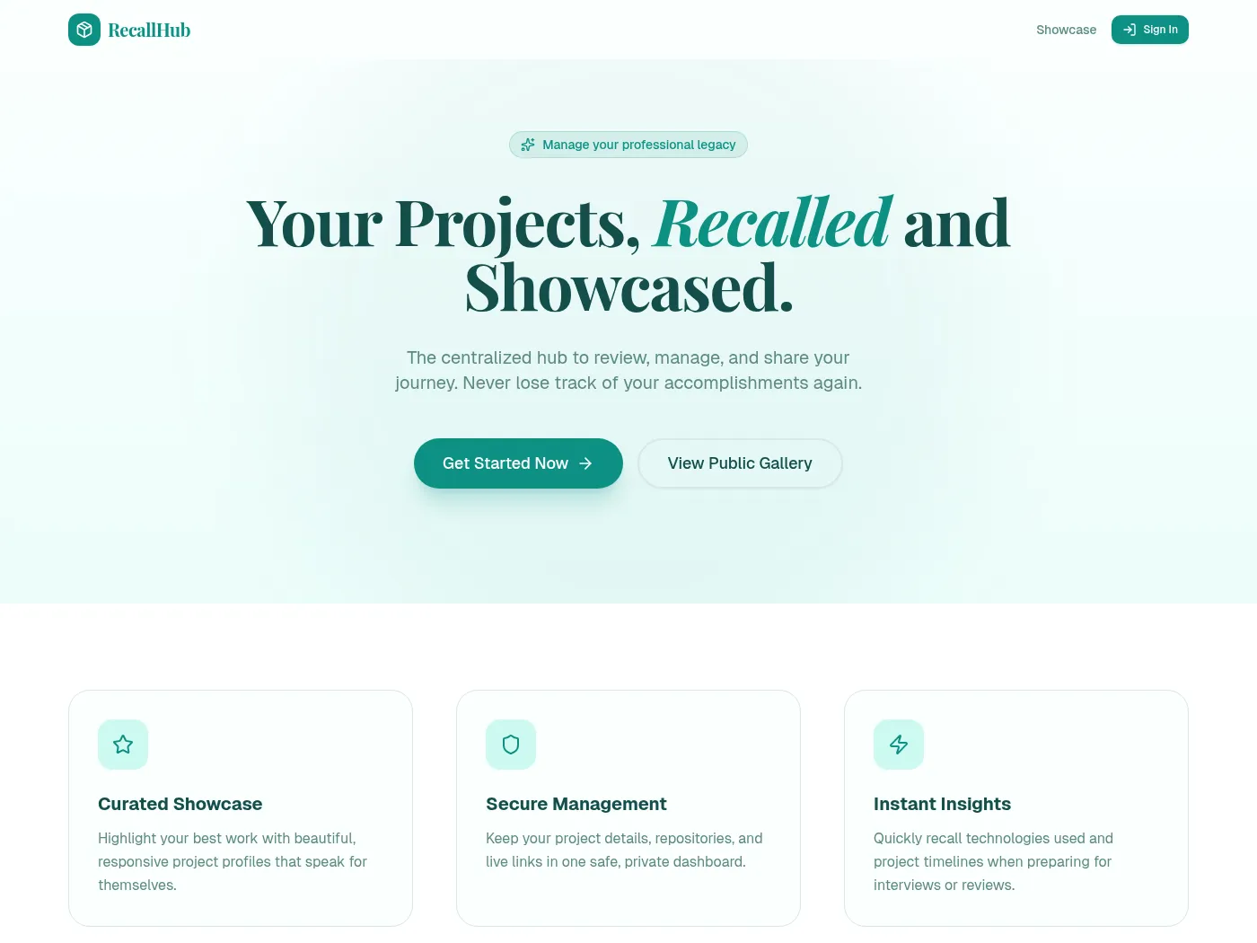 Project Recall Hub