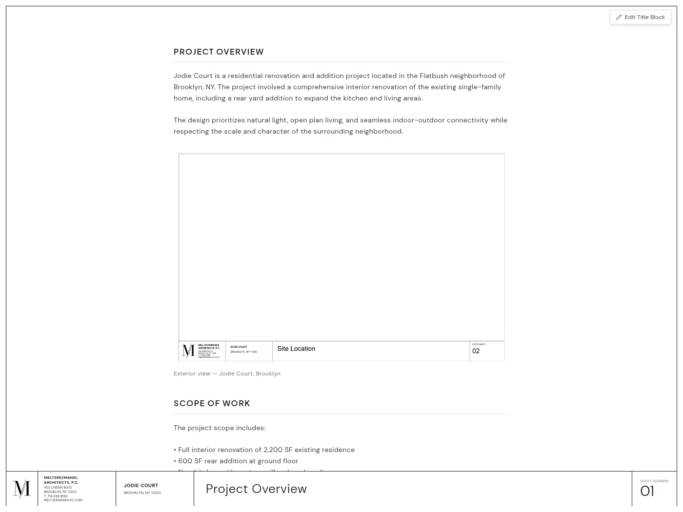 Meltzer Mandl Project Showcase