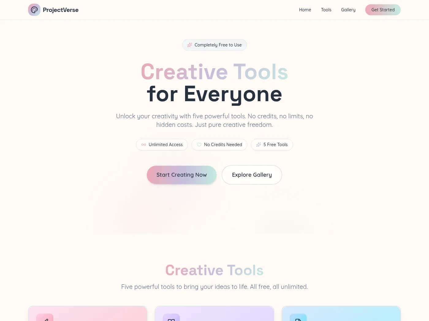 ProjectVerse Creative Hub