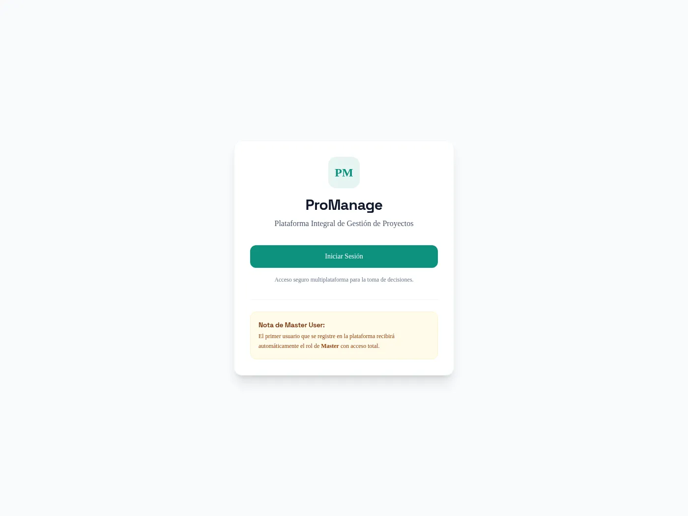 ProManage Plataforma Integral
