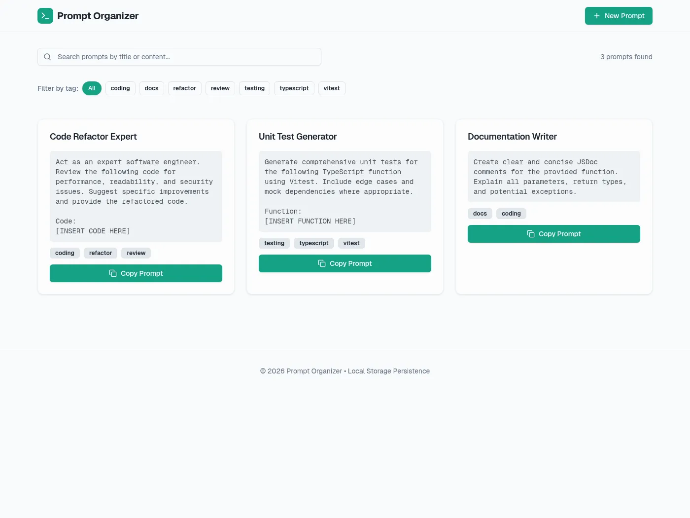 Prompt Organizer