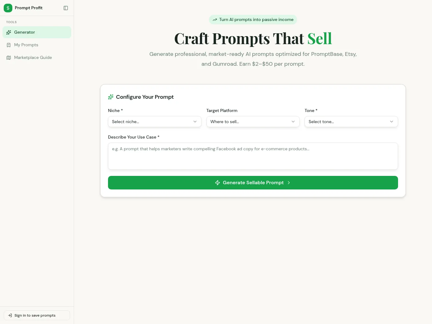 Prompt Profit Maker