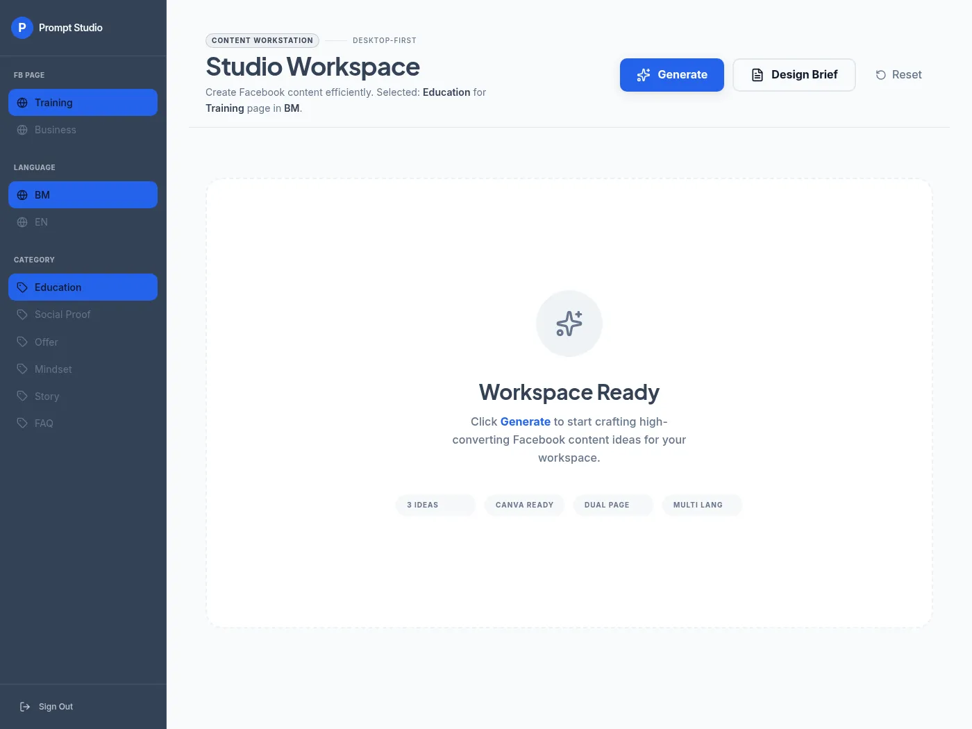 Prompt Studio Dashboard