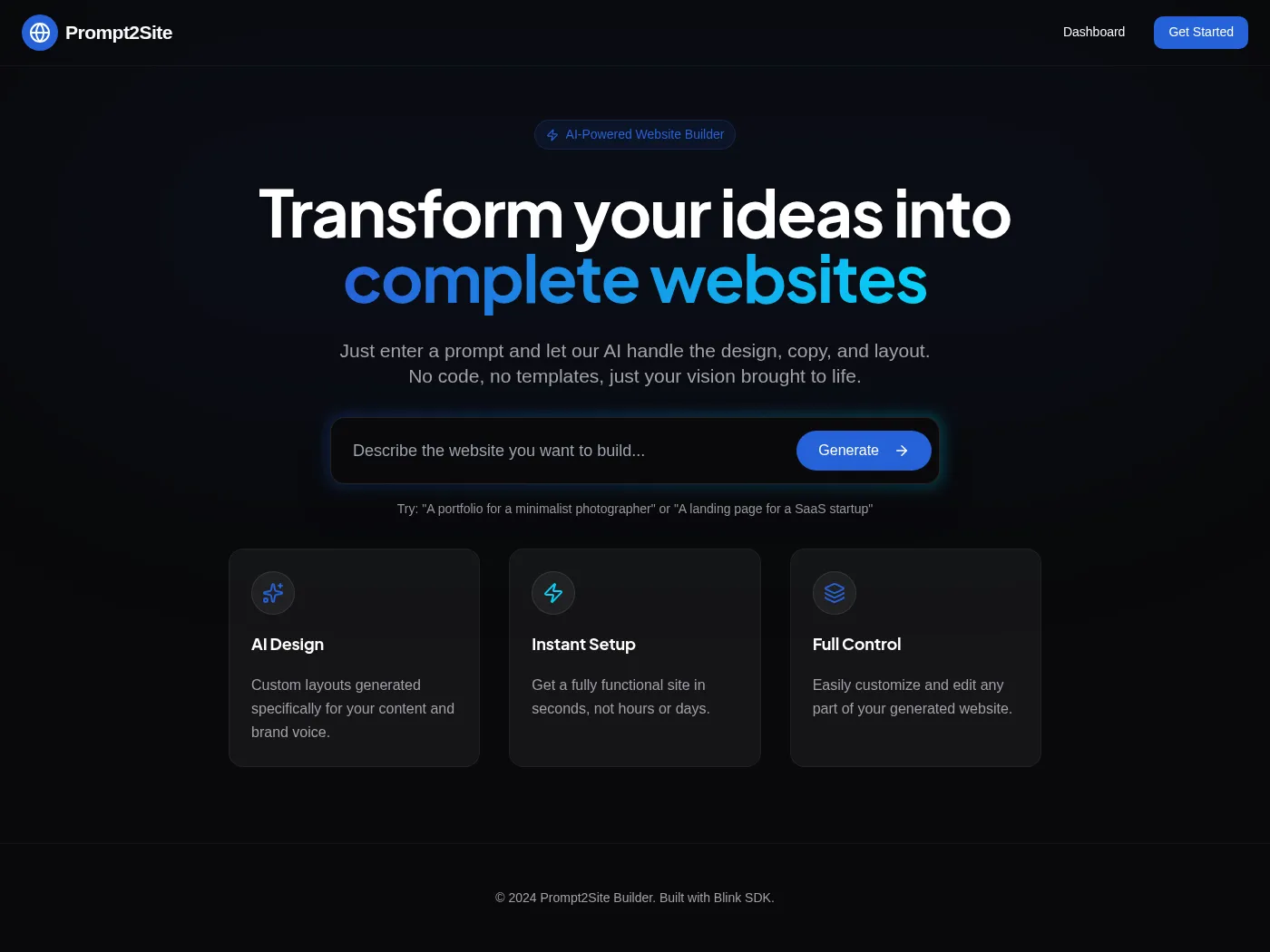 Prompt2Site Builder