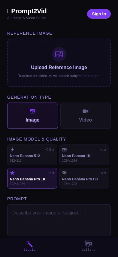 Prompt2Video Studio