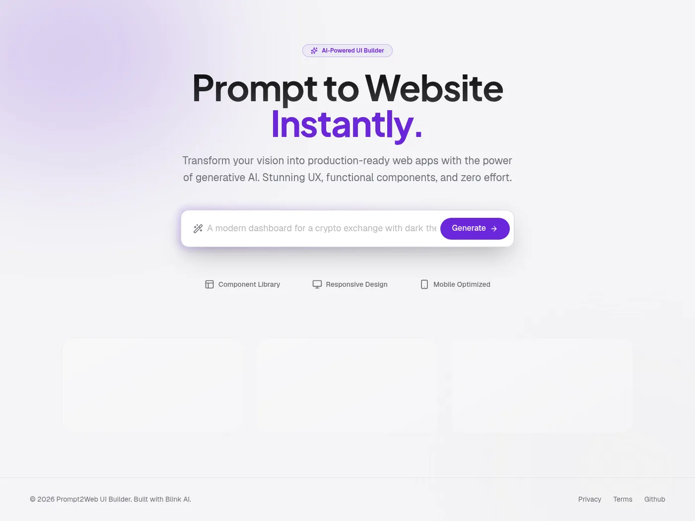 Prompt2Web UI Builder