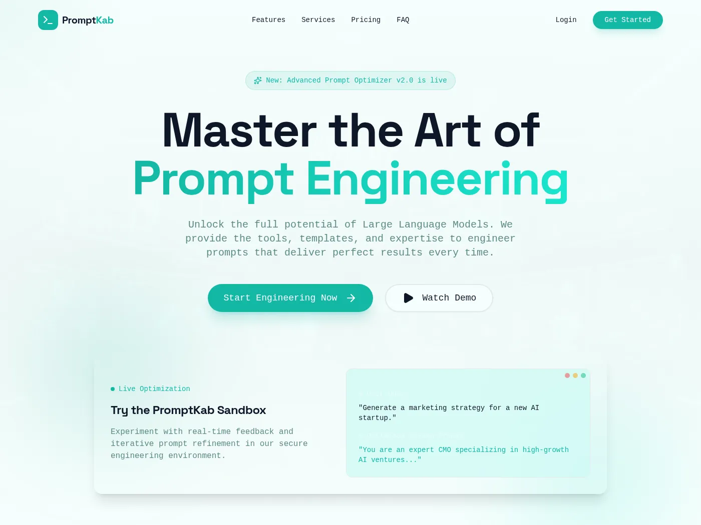 PromptKab Landing Page