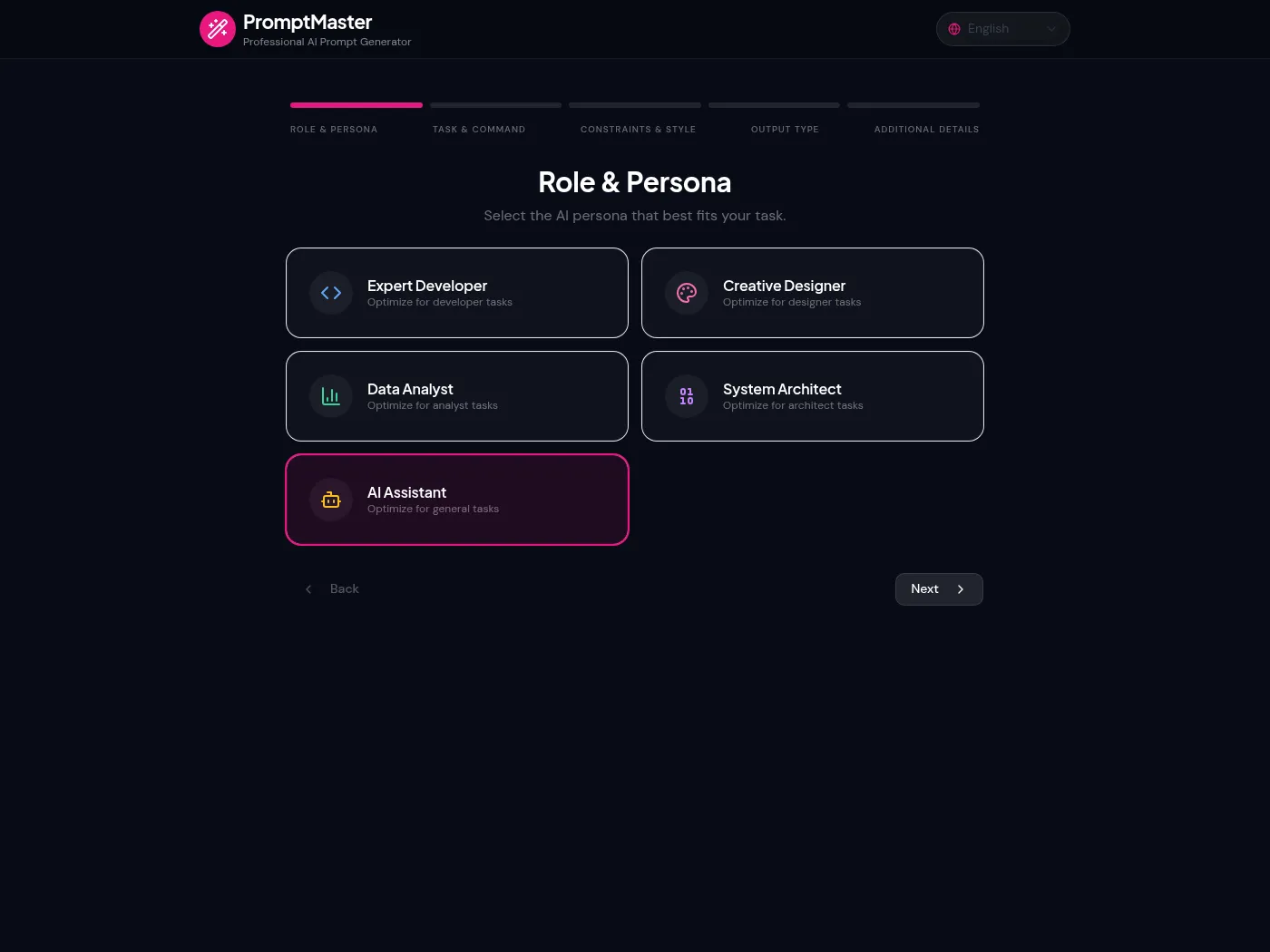 PromptMaster Multilingual Generator