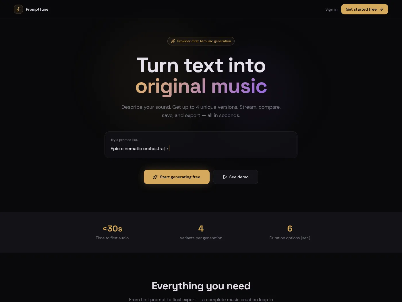 PromptTune AI Music