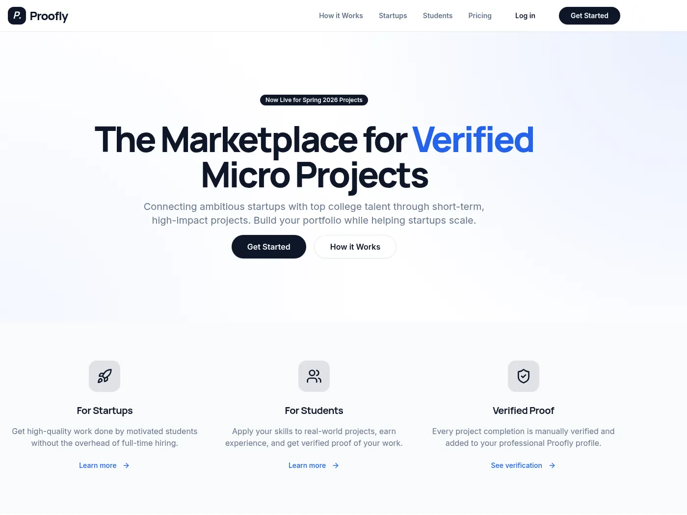 Proofly Micro Project Hub