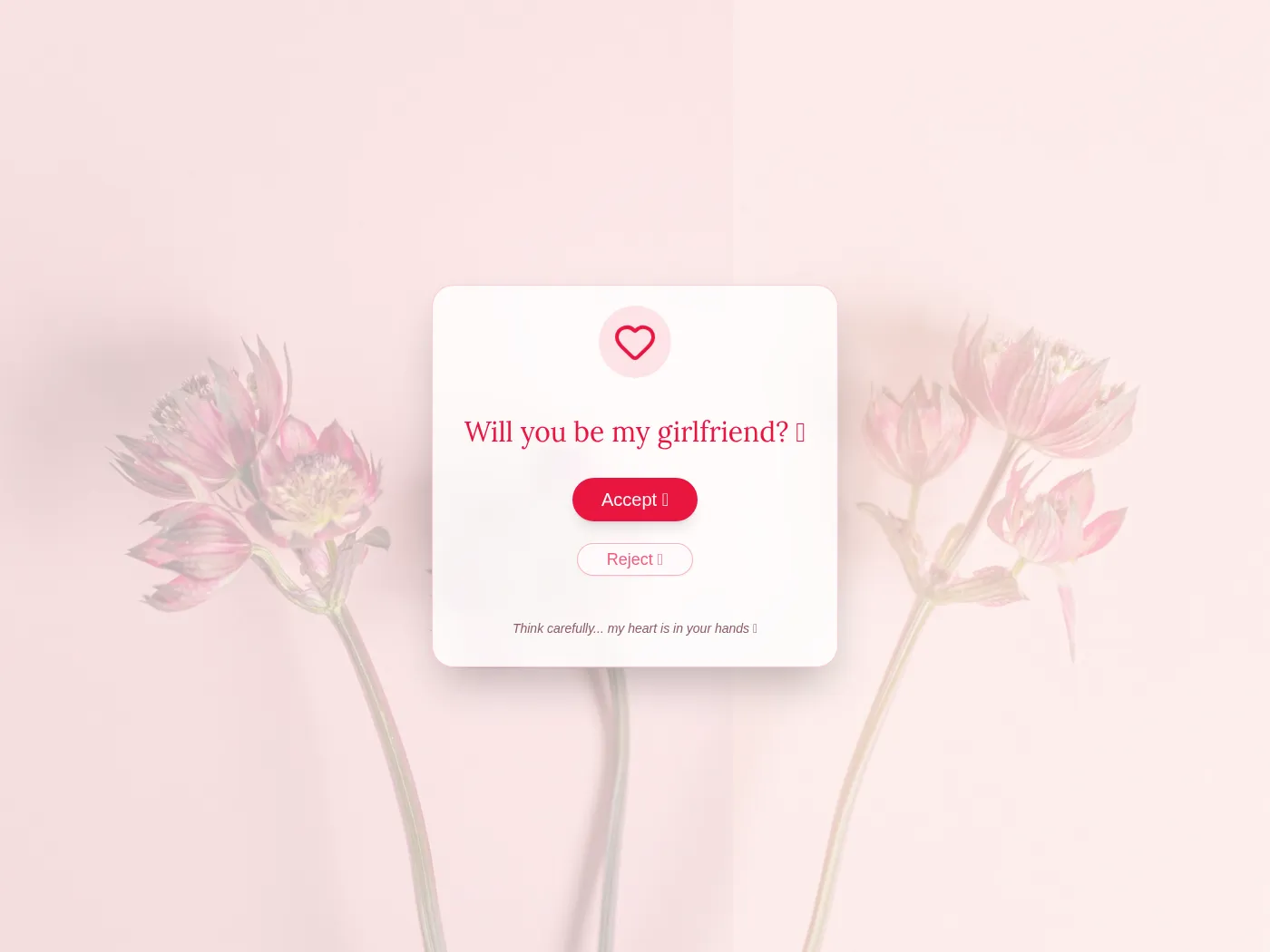 Romantic Proposal Page