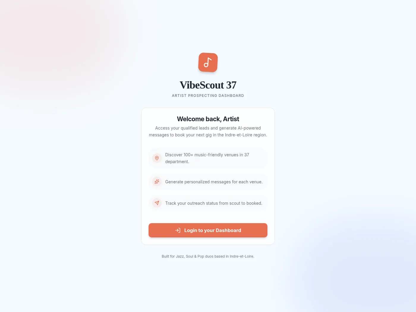 Artist Prospecting Dashboard