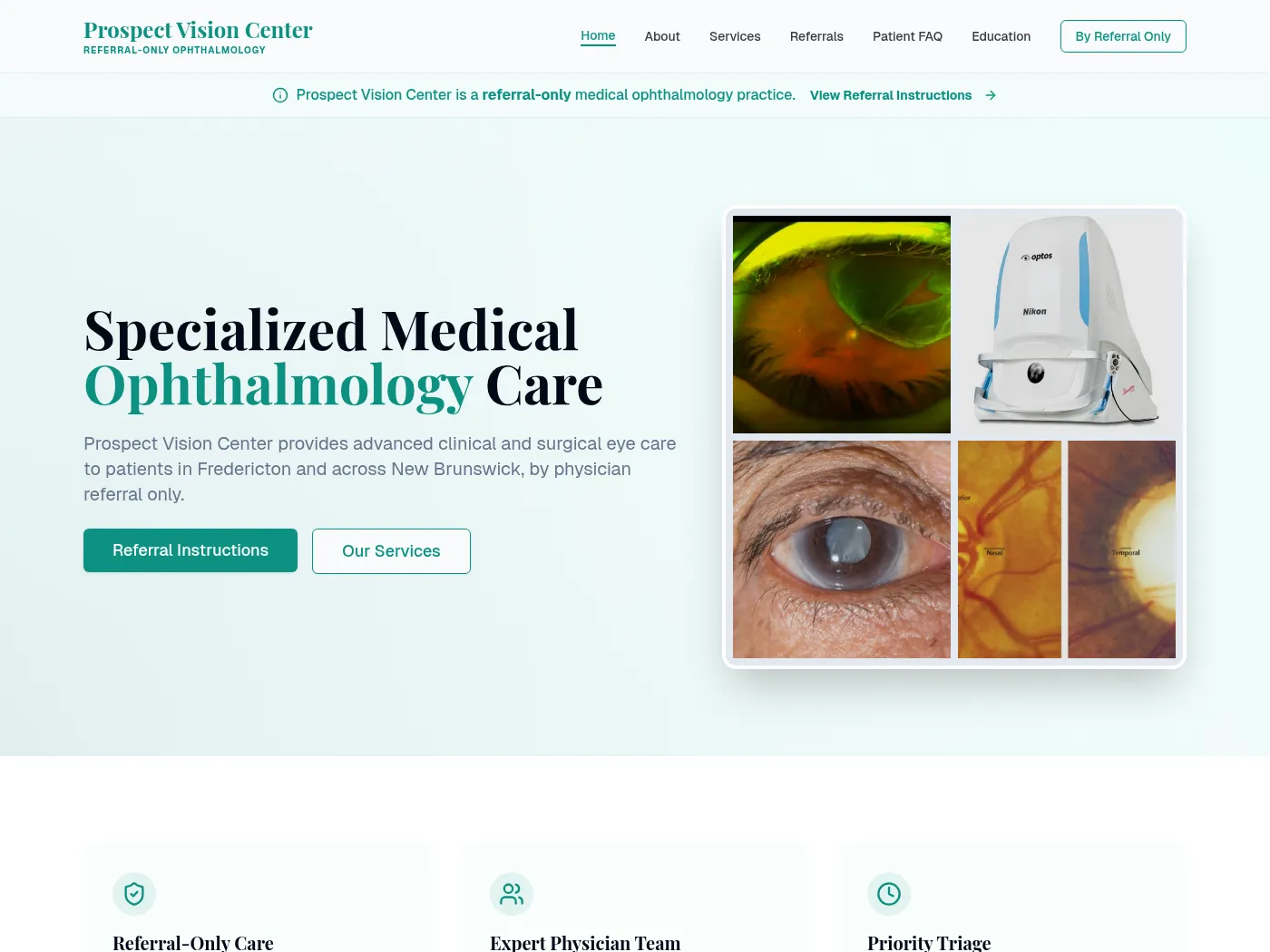 Prospect Vision Center Website