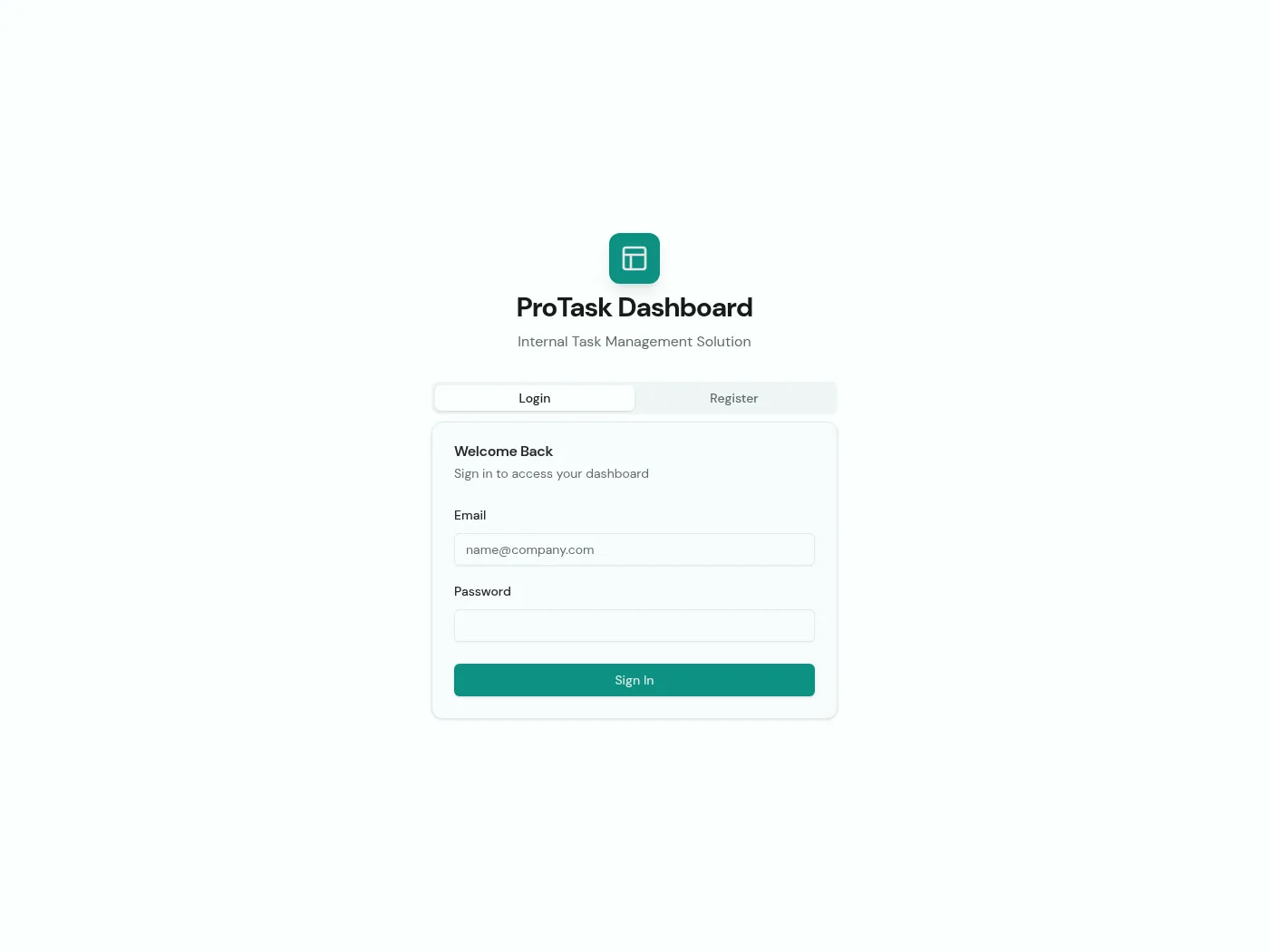 ProTask Dashboard