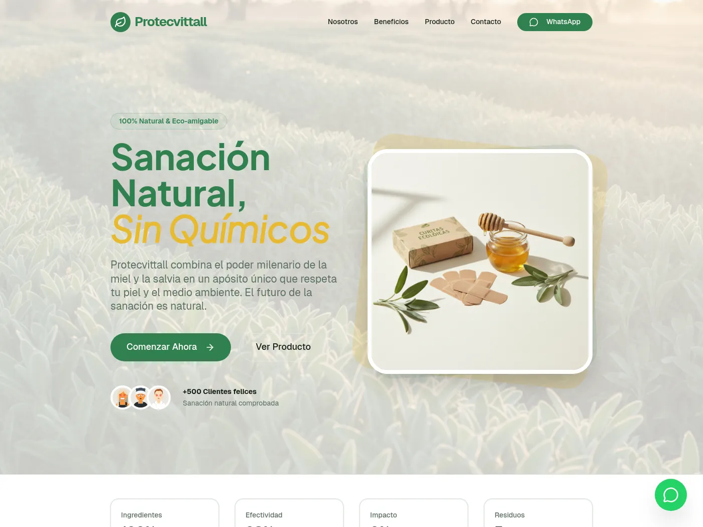 Protecvittall Landing Page