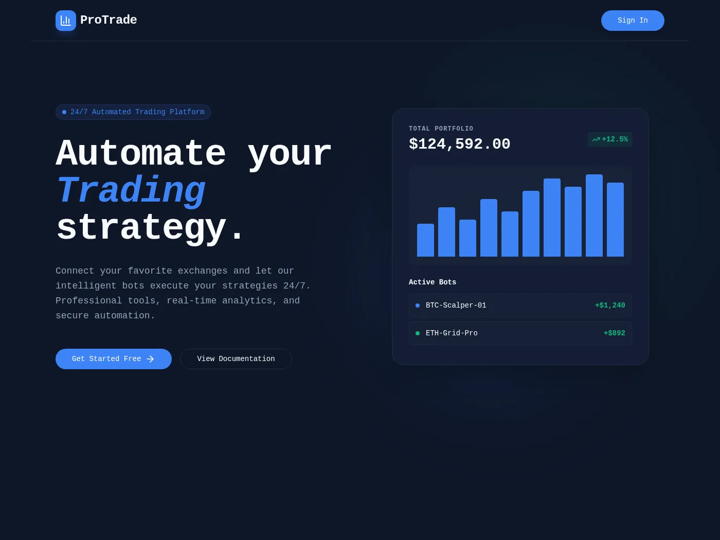 ProTrade Bot Platform