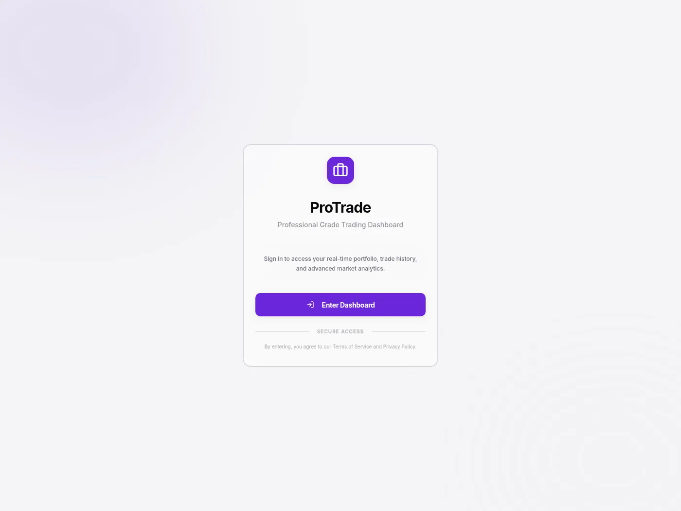 ProTrade Dashboard