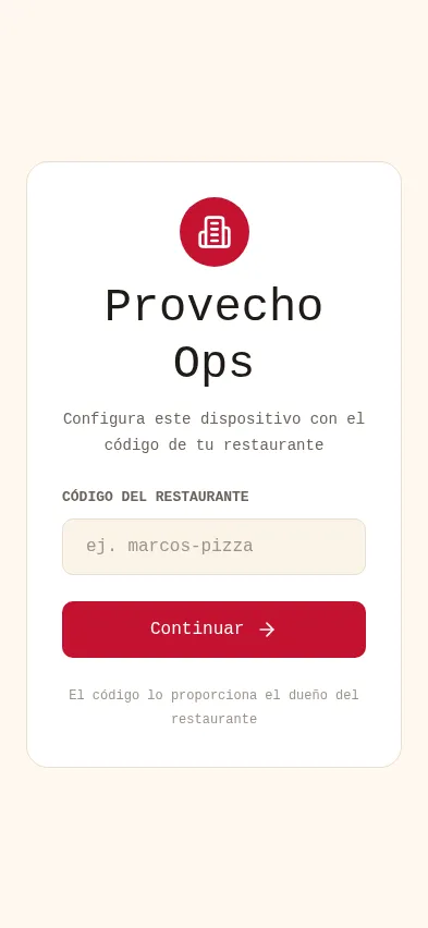 Provecho Ops Mobile