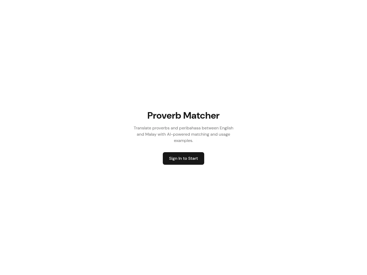 Proverb Peribahasa Matcher