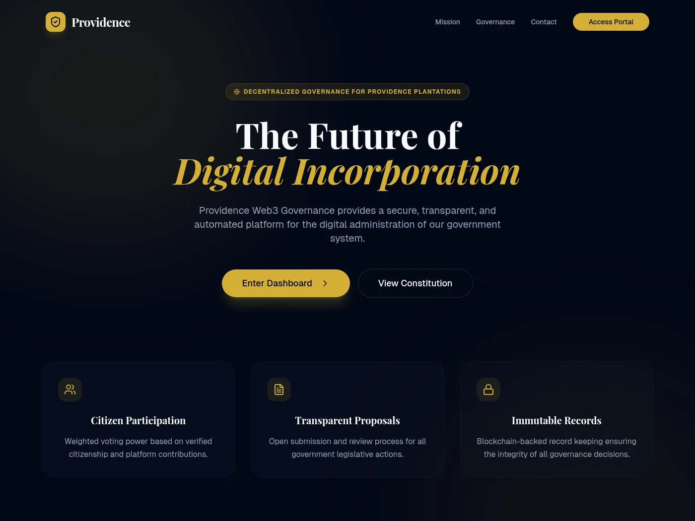Providence Web3 Governance