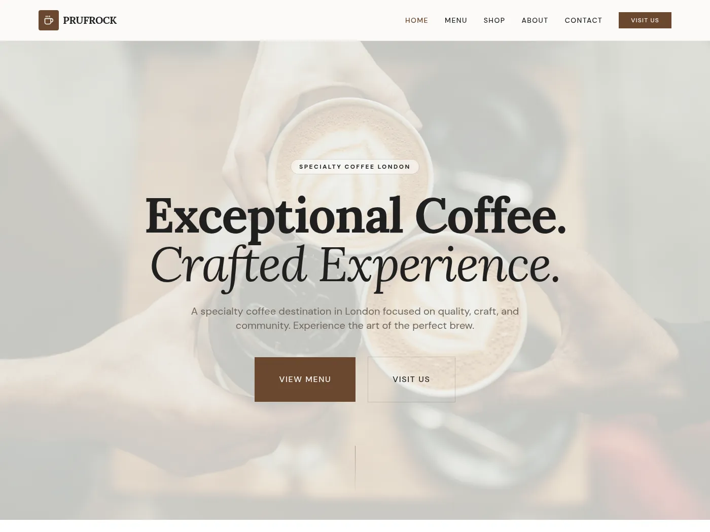 Prufrock Premium Coffee Site