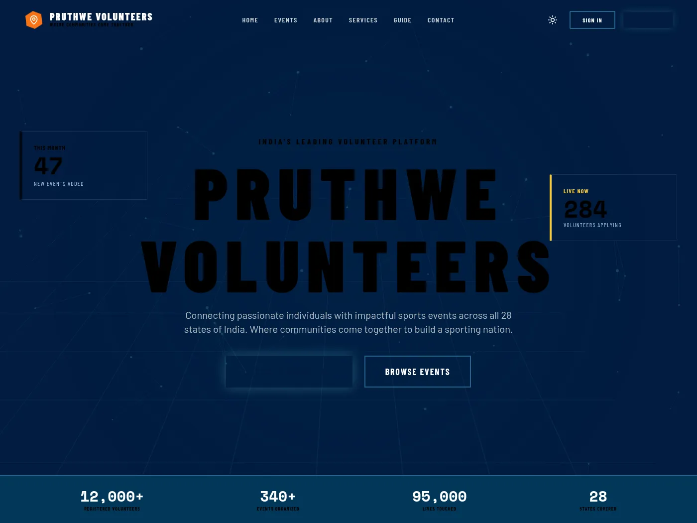 Pruthwe Volunteers Platform