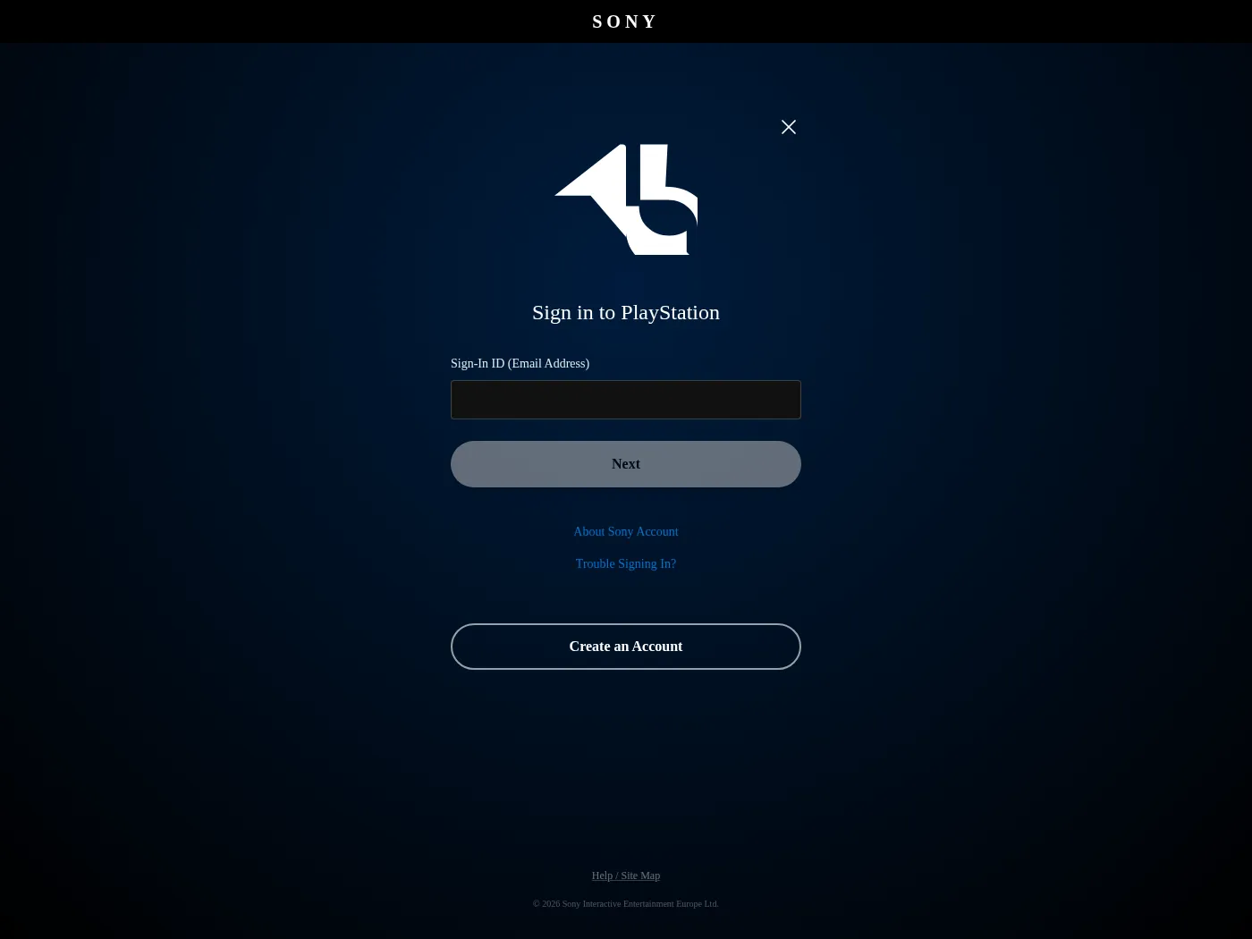 PlayStation Login Clone