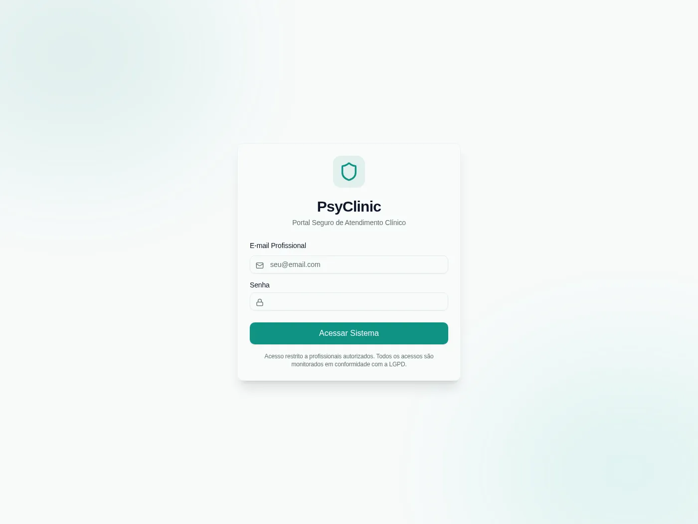 PsyClinic Secure Portal