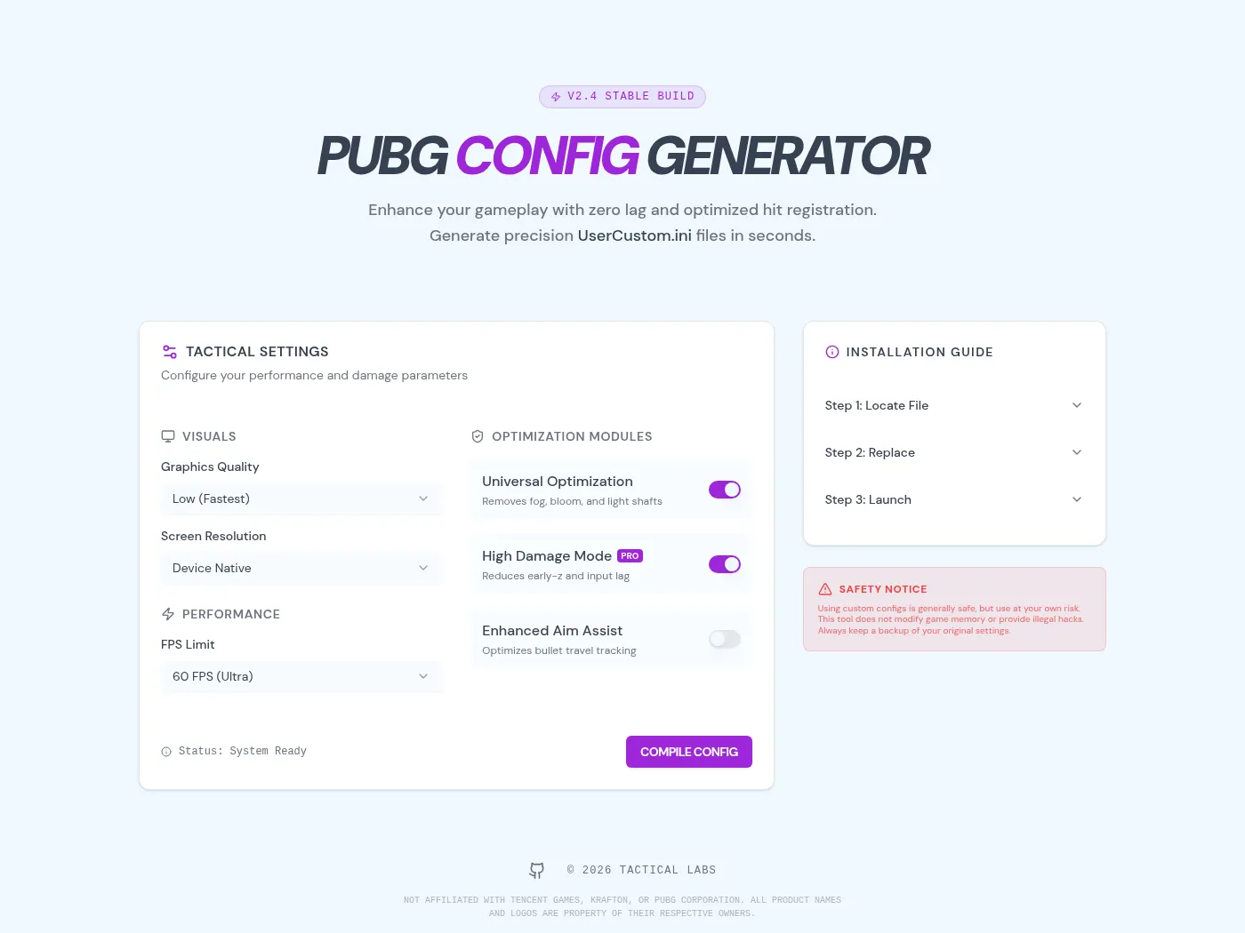 PUBG Mobile Config Generator
