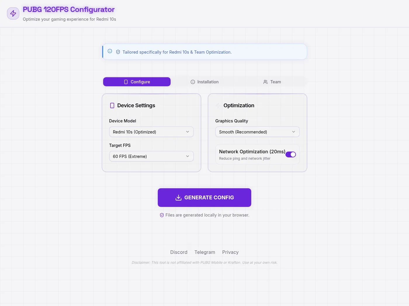 PUBG 120FPS Config Tool