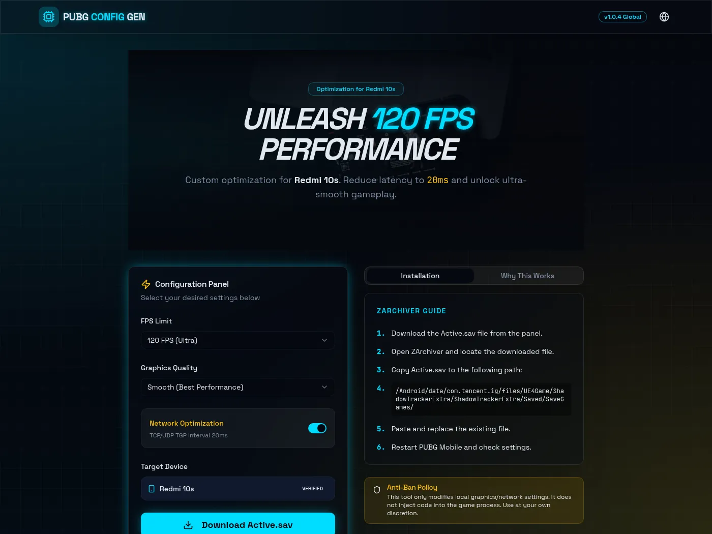 PUBG Mobile Config Generator