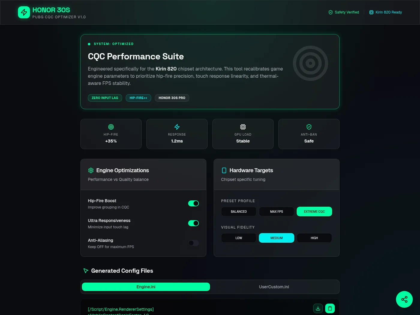 Honor 30S PUBG Configurator