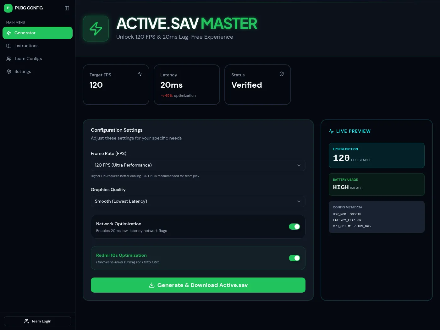 PUBG Config Generator