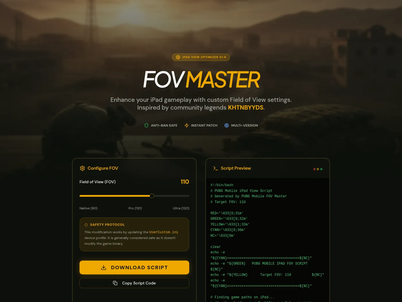 PUBG Mobile FOV Script