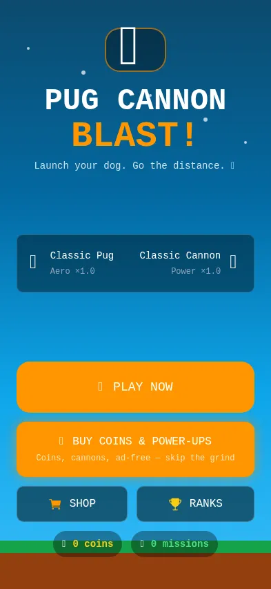 Pug Cannon Blast