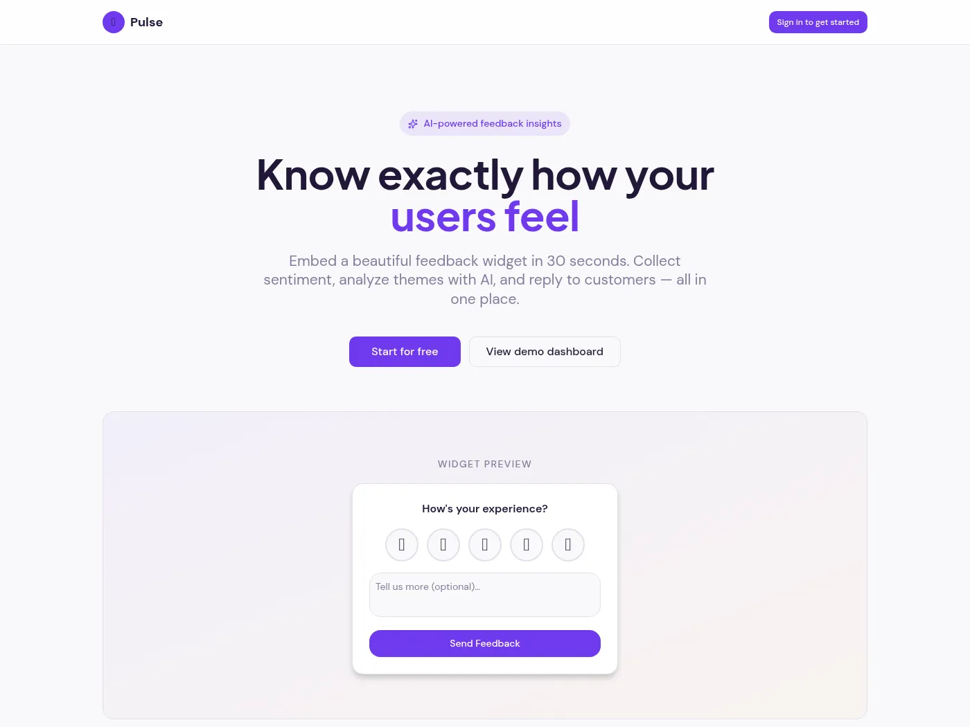 Pulse Feedback Widget