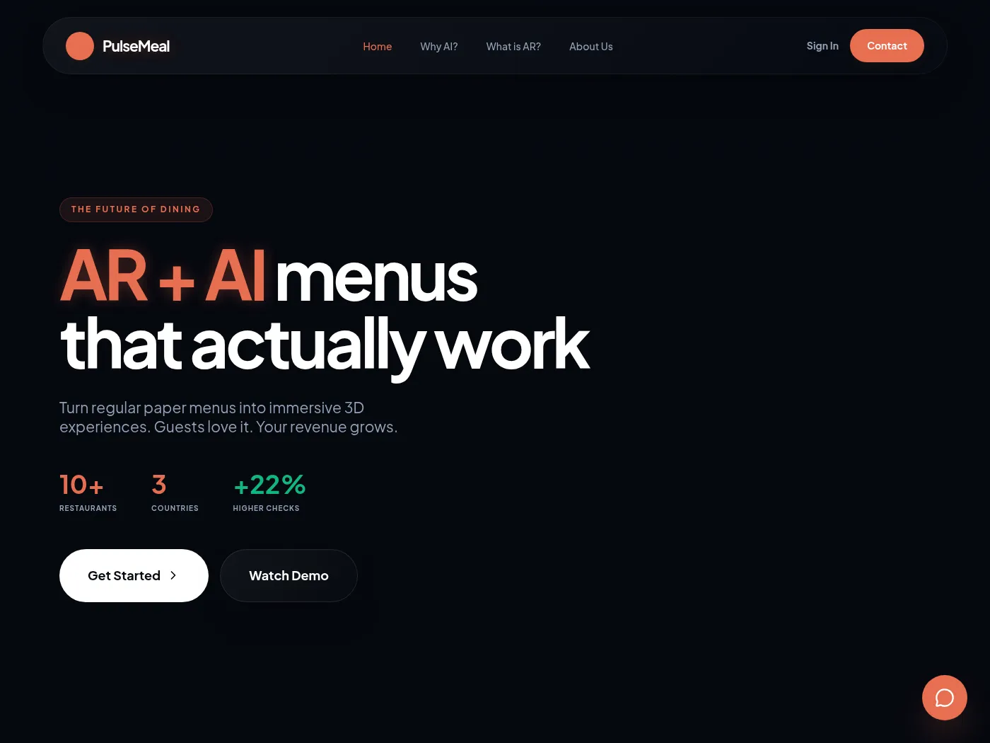 PulseMeal 3D Landing Redesign