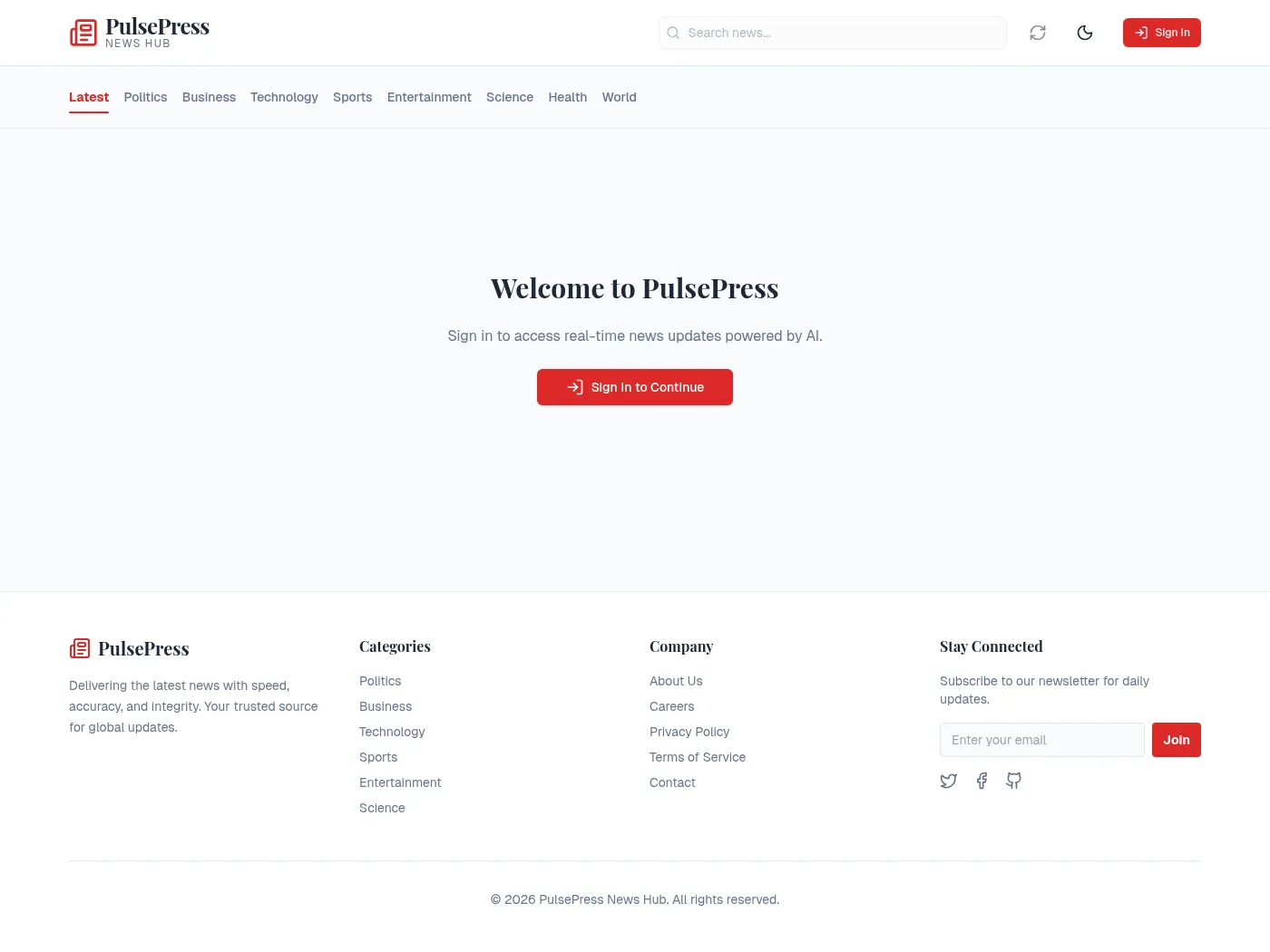 PulsePress News Hub