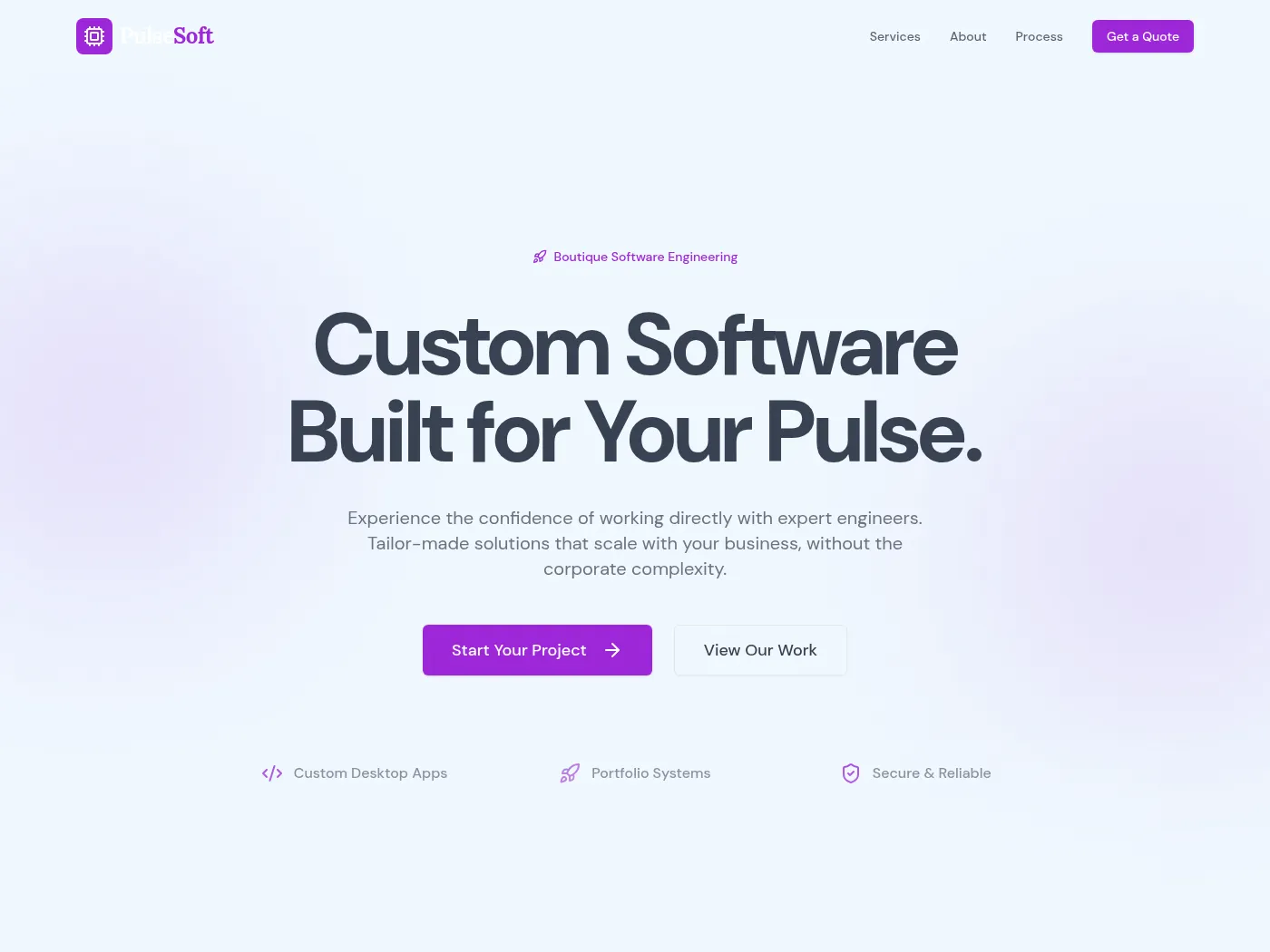 PulseSoft Landing Page