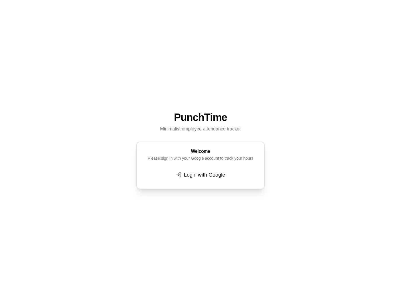 PunchTime Web App