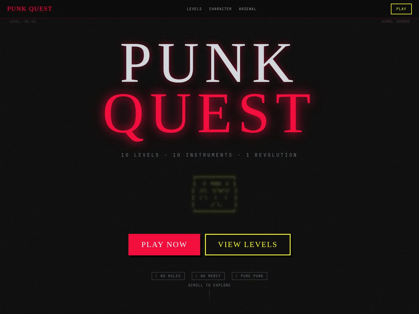 Punk Quest Game Page