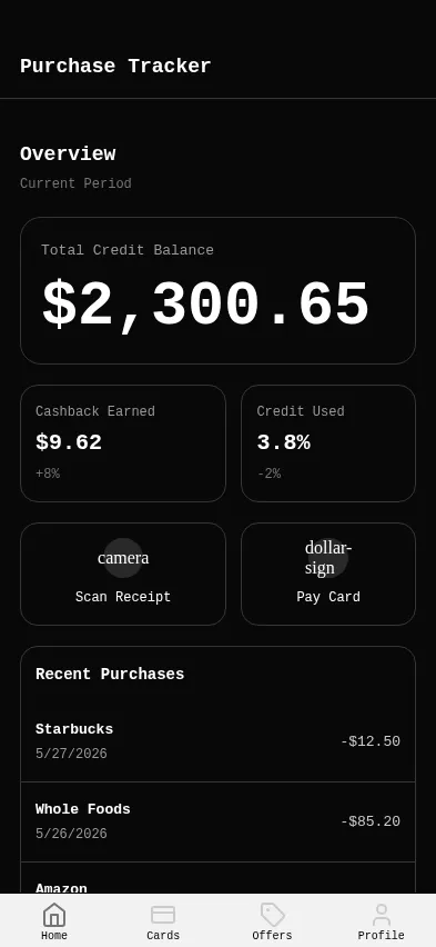 Purchase Tracker Mobile
