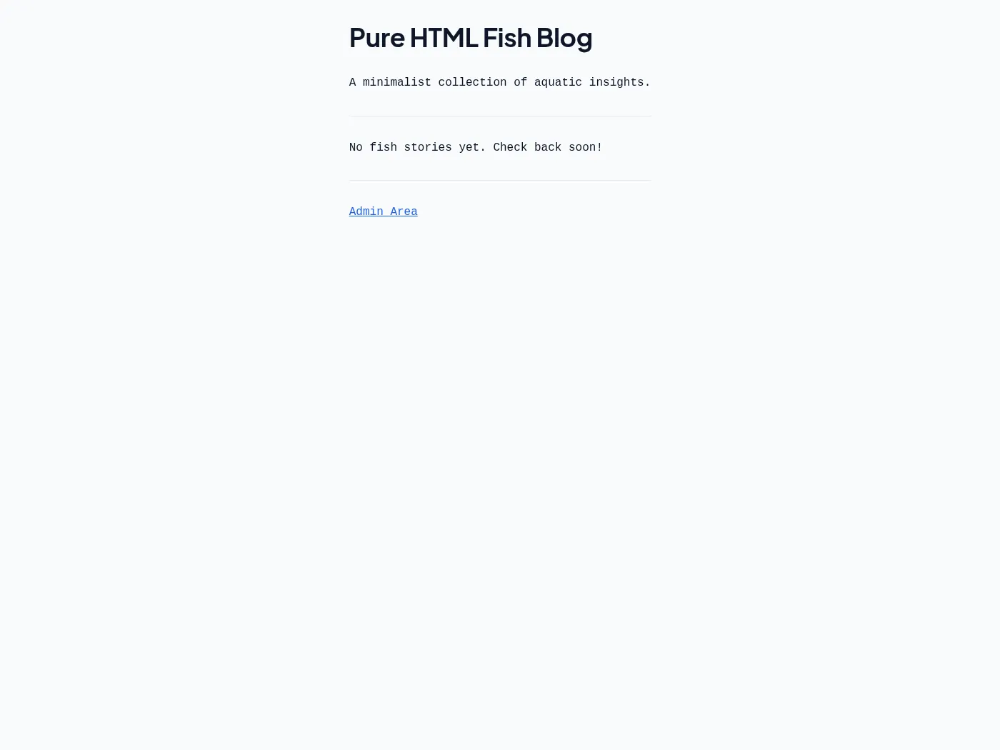 Pure HTML Fish Blog