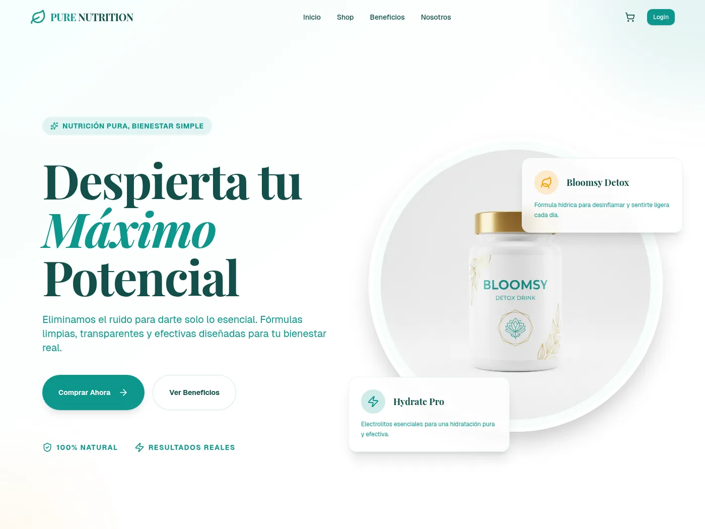 Pure Nutrition Storefront